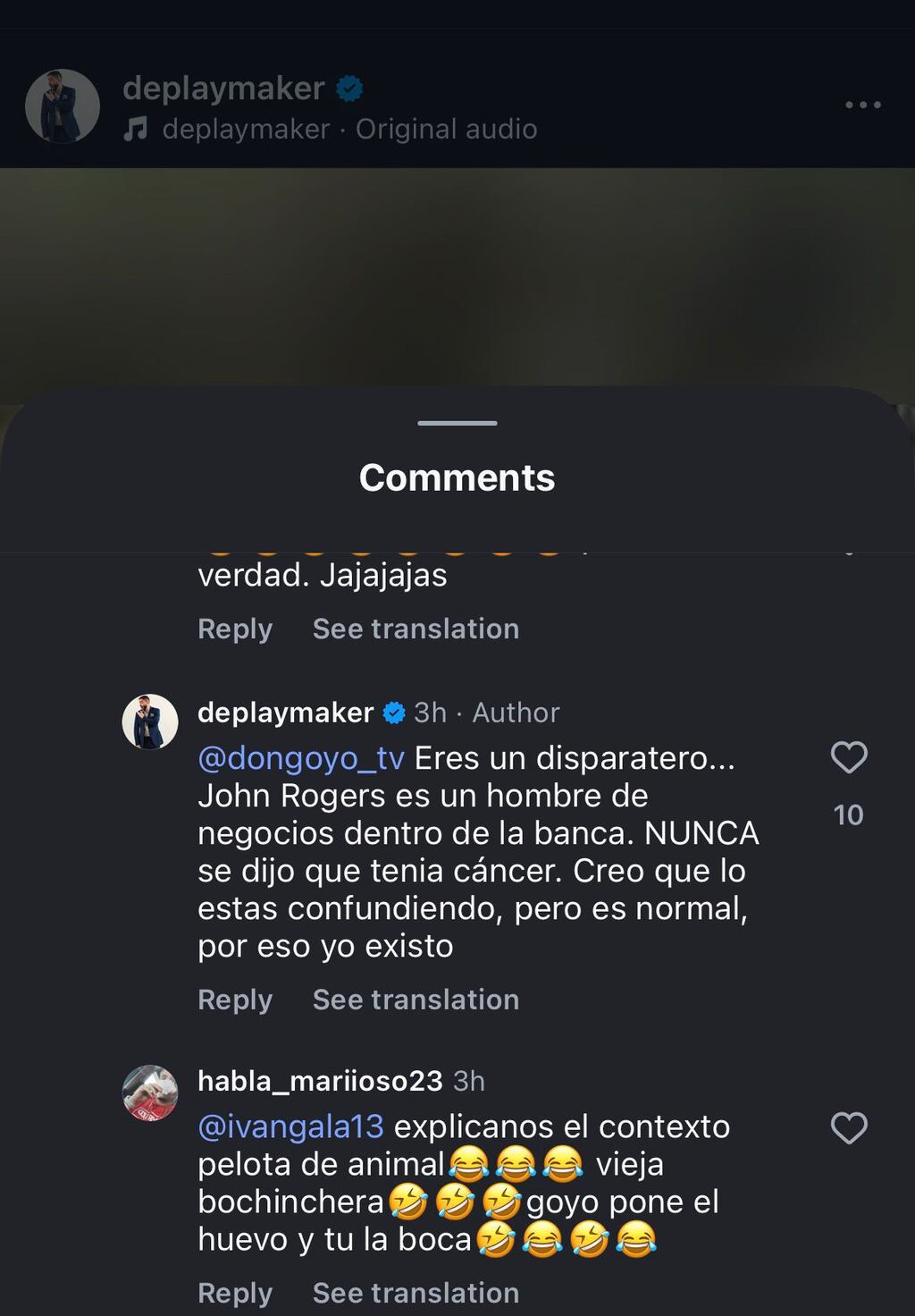 Deplaymaker se molesta por comentario de "Don Goyo" sobre Michael ...