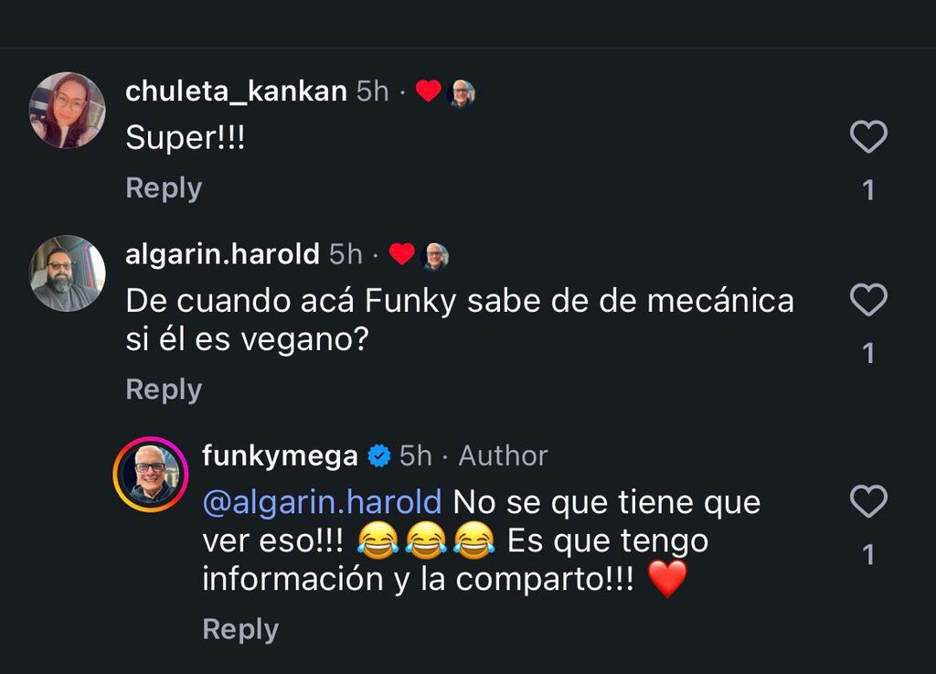 Hater critica a Funky Joe por ser vegano y dar consejos de mecánica ...